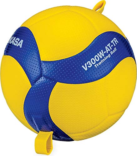 Mikasa V300W-AT-TR Official Size, tethered Training Volleyball,Blue/Yellow