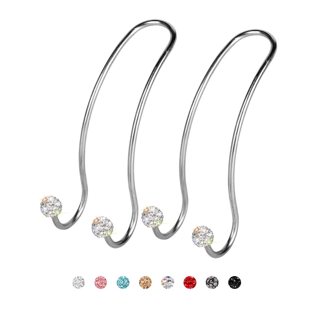 SAVORI Auto Hooks Bling Car Hangers Organizer Seat Headrest Hooks Strong and Durable Backseat Hanger Storage Universal for SUV Truck Vehicle 2 Pack (White)