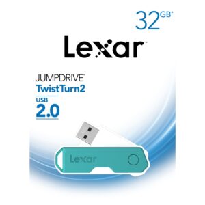 Lexar JumpDrive TwistTurn2 USB 2.0 Flash Drive, 64GB, Assorted Colors, LJDTT2-64GABOD20