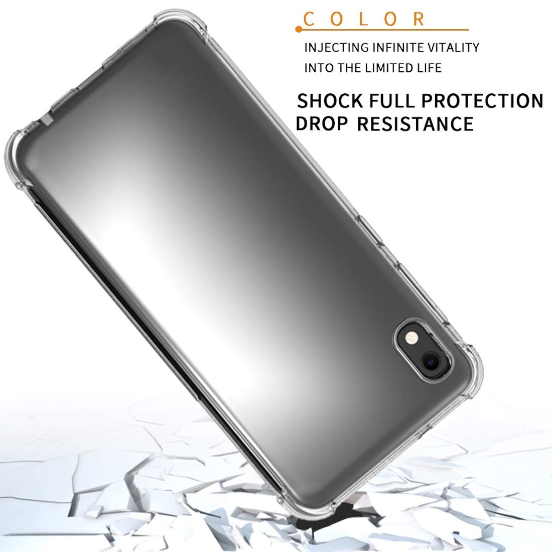 PUSHIMEI Samsung A10e Case,Galaxy A10e Case, Soft TPU Crystal Transparent Slim Anti Slip Full-Body Protective Phone Case Cover for Samsung Galaxy A10e (Clear Anti-Shock TPU)