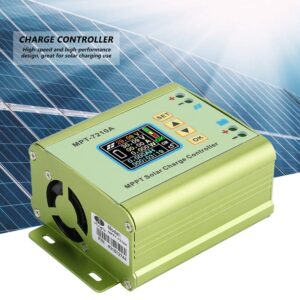 MPPT Solar Controller, Solar Power Controller, MPT-7210A Solar Panel Regulator Controller(100W - 600W)Aluminum Alloy LCD Display Solar Controller for Home Industry Boat Car