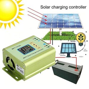 MPPT Solar Controller, Solar Power Controller, MPT-7210A Solar Panel Regulator Controller(100W - 600W)Aluminum Alloy LCD Display Solar Controller for Home Industry Boat Car