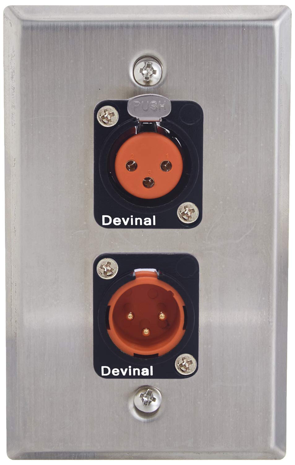 Devinal XLR Female Jack 3 Pin - Chassis Panel Mount Jacks D Series Size, Black Metal Housing - Fits Series D Pattern Holes Audio Studio Connector - 4 Pack