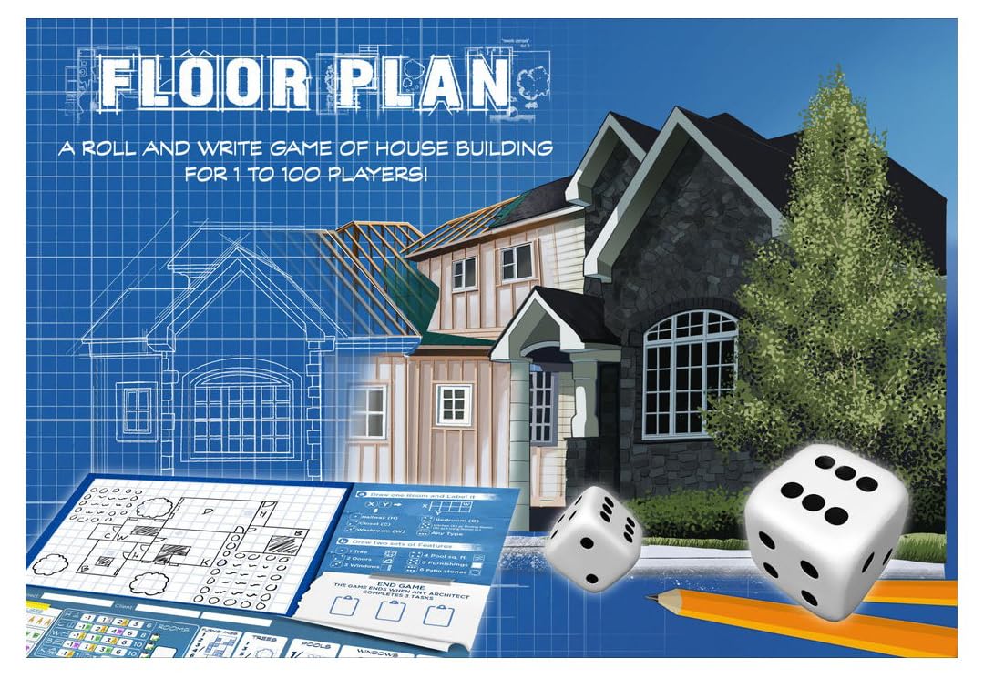 Floor Plan: A Roll & Write Home Design Game, Ages 8+, 1-100 Players, 20 Mins