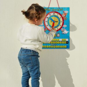 ZazzyKid Tell Time Teaching Clock for Kids: 12.6 x 16.5 inches Board with Magnetic Game Numbers