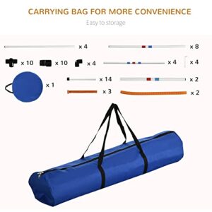 PawHut Dog Agility Equipments, 5 Pieces Obstacle Courses Training Starter Kit, Pet Outdoor Games of Tunnel, Dog Jump, Hoop, Weave Poles, Pause Box and Easy Carry Case