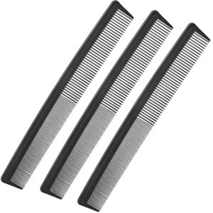 3 pack black carbon barber fiber cutting comb,fine tooth hair comb,hairdressing styling combs,heat resistant combs,styling combs for salon (style g)