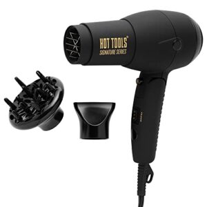 hot tools pro signature 1875w folding handle hair dryer | compact, perfect for travel