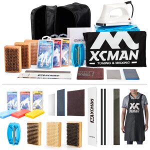 xcman complete ski snowboard tuning and waxing kit with waxing iron,ski training wax,edge tuner,ptex,ski waxing brush,waxing scraper