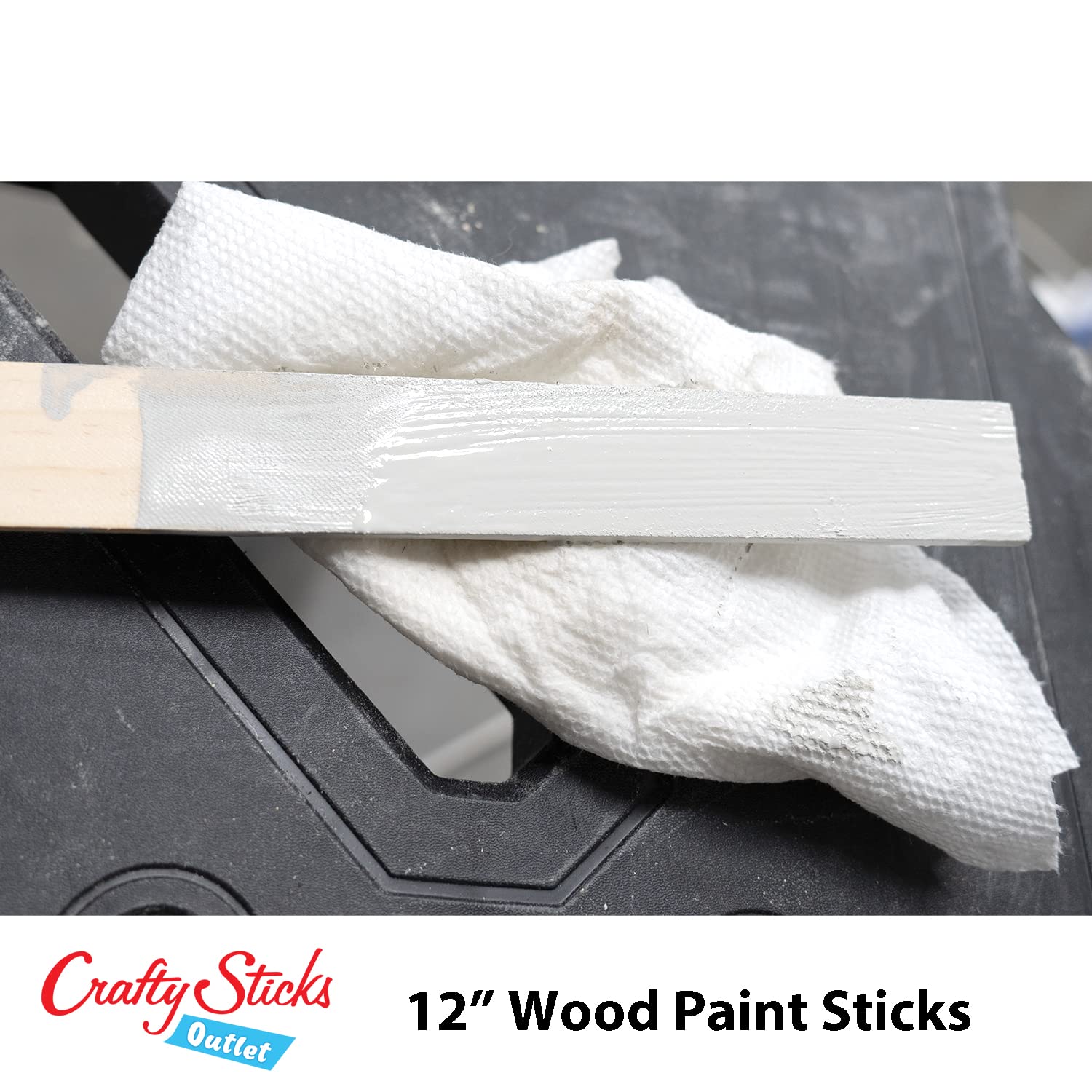 10 Pack, Wood Paint Stir Sticks, 12 Inch Pack of 10 Paint Stirrers, Garden Markers, Mixing Sticks for Epoxy Resin by CraftySticks