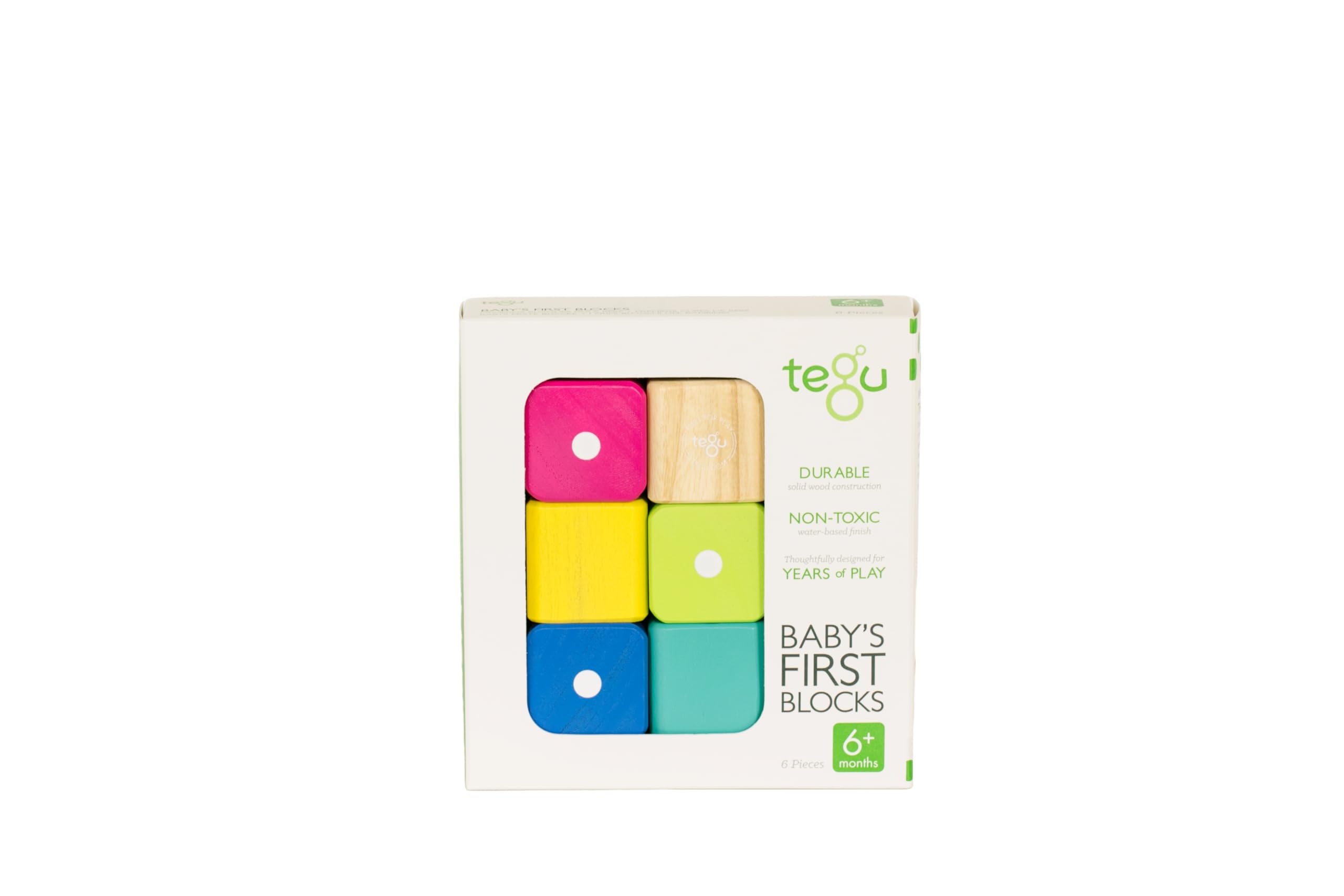 Tegu 6 Piece Magnetic Baby’s First Building Blocks, Tints