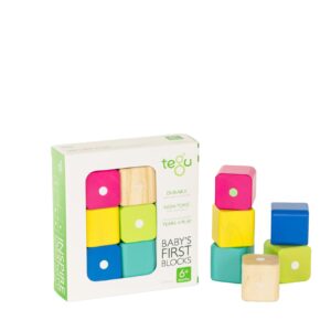 Tegu 6 Piece Magnetic Baby’s First Building Blocks, Tints