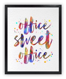 dignovel studios unframed 8x10 watercolor office sign print quotes office sweet office funny watercolor art print dnc37