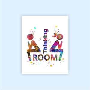 Dignovel Studios Unframed (Set of 4) 8X10 Funny Bathroom Signs Have a Nice Poop Funny Watercolor Wall Art Prints dnc18