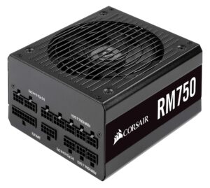 corsair rm750, rm series, 80 plus gold certified, 750 w fully modular atx power supply - black