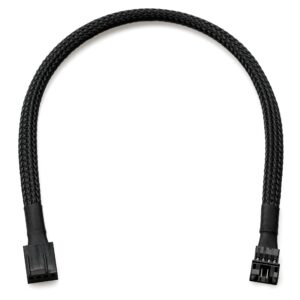 crj micro 4-pin gpu fan header adapter cable - 12-inch (30cm), black sleeved - male micro ph (2.0mm) 4-pin pwm fan header adapter for graphics card fans and pumps