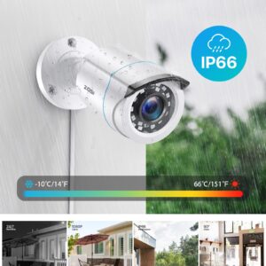 ZOSI 2.0MP FHD 1080p Security Camera Outdoor/Indoor (Hybrid 4-in-1 HD-CVI/TVI/AHD/960H Analog CVBS),24PCS LEDs,80ft Night Vision,Weatherproof Surveillance CCTV Bullet Camera