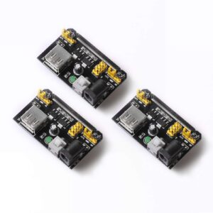 devmo 3pcs 3x mb102 breadboard power supply module prototype dc 6.5-12v to 3.3v 5v usb compatible with ar-duino bread board