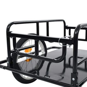 vidaXL Two-Wheeled Bike Cargo Trailer with Quick-Release Hitch and High Load Capacity, Versatile, Compact and Durable Steel Construction, Easy Assembly – Black