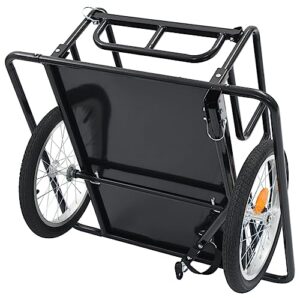 vidaXL Two-Wheeled Bike Cargo Trailer with Quick-Release Hitch and High Load Capacity, Versatile, Compact and Durable Steel Construction, Easy Assembly – Black