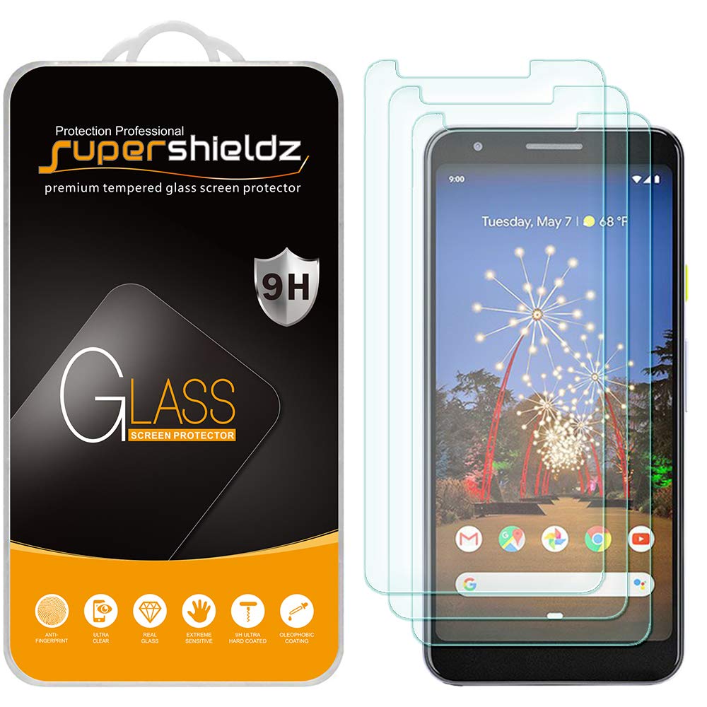 Supershieldz (3 Pack) Designed for Google (Pixel 3a XL) Tempered Glass Screen Protector, 0.33mm, Anti Scratch, Bubble Free