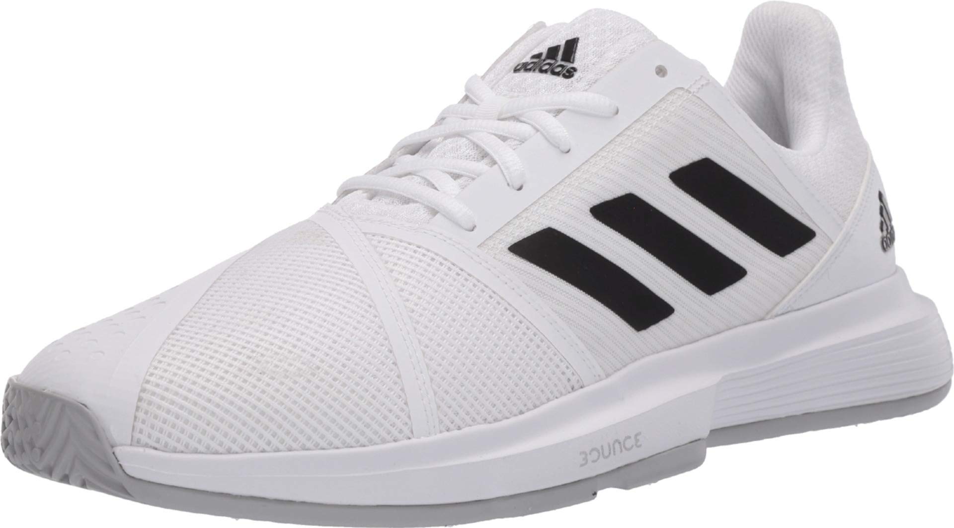 adidas Men's CourtJam Bounce Tennis Shoe, FTWR White/core Black/Matte Silver, 9 M US