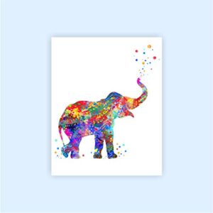 Dignovel Studios Unframed (Set of 6) 8X10 Elephant Sloth Alpaca Chimpanzee Giraffe Lion Watercolor Wild Animal Prints Baby Art Print Set Nursery Decor dnc6