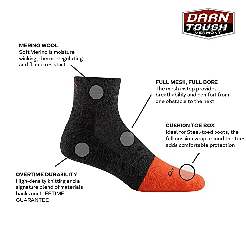 Darn Tough Men's1/4 Steely Midweight Sock with Cushion & Full Cush Toe Box - Graphite X-Large