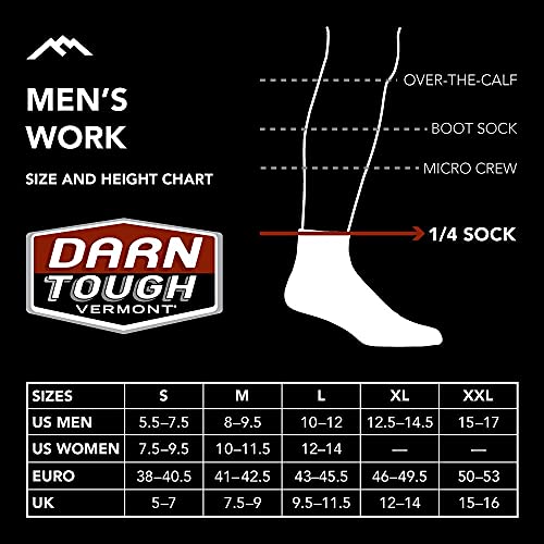 Darn Tough Men's1/4 Steely Midweight Sock with Cushion & Full Cush Toe Box - Graphite X-Large