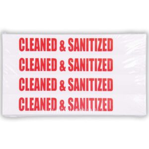 "Cleaned & SANITIZED" 7" X 1" Hospital Approved Adhesive Safety Seal Tags - 250 Per Pack