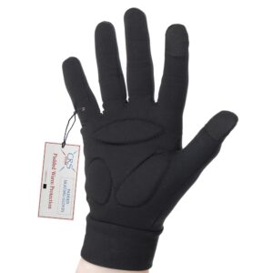 crs cross padded skating gloves - warm padded protection for ice skating practice, figure skating testing, dance competition, roller skating and cheer. (black, youth small- toddler)