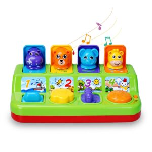 fs pop up toys for babies 6 to 12 months with light and music, cause and effect, 9 10 12 18 month old baby toys for 1 year old boys & girls