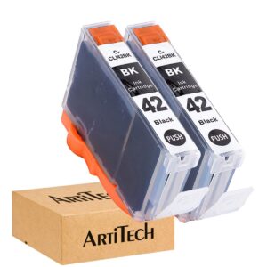 artitech cli-42 bk pixma pro-100 compatible ink cartridges replacement for canon cli42 cli-42 black ink cartridge work for pixma pro-100s printers,2 pack cli-42 bk