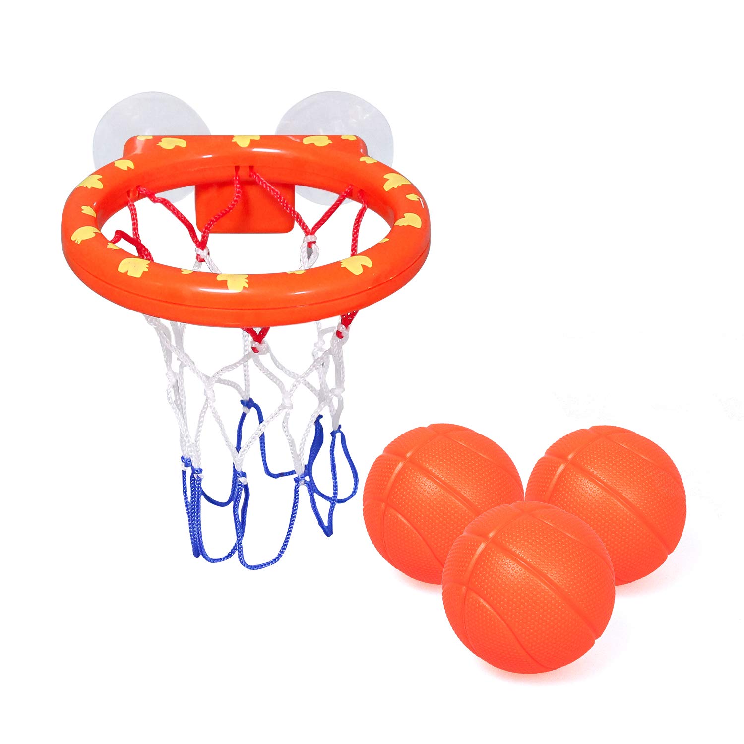 zoordo Bath Toys Bathtub Basketball Hoop Balls Set for Toddlers Kids with Strong Suction Cup Easy to Install,Fun Games Gifts in Bathroom,3 Balls Included ( Only Stick on Smooth Surface )