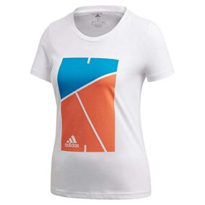 adidas women's court tee white small