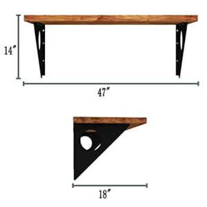 FOF FRIEND OF FAMILY Industrial Rustic Wall-Mounted Table, Dining Table Desk, Pine Wood Wall-Mounted Bar Tables (47"X18")