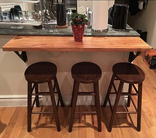 FOF FRIEND OF FAMILY Industrial Rustic Wall-Mounted Table, Dining Table Desk, Pine Wood Wall-Mounted Bar Tables (47"X18")