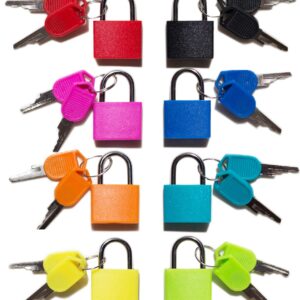 Padlock (8 Pack) Small Padlock with Key for Luggage Lock, Backpack, Gym Locker Lock, Suitcase Lock, Classroom Matching Game and More