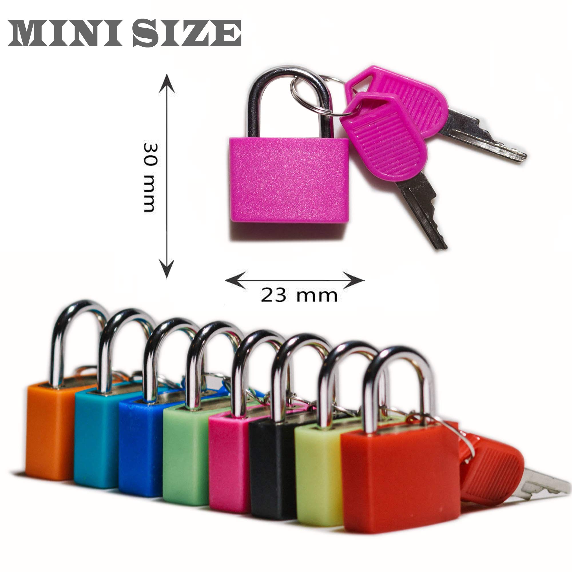 Padlock (8 Pack) Small Padlock with Key for Luggage Lock, Backpack, Gym Locker Lock, Suitcase Lock, Classroom Matching Game and More