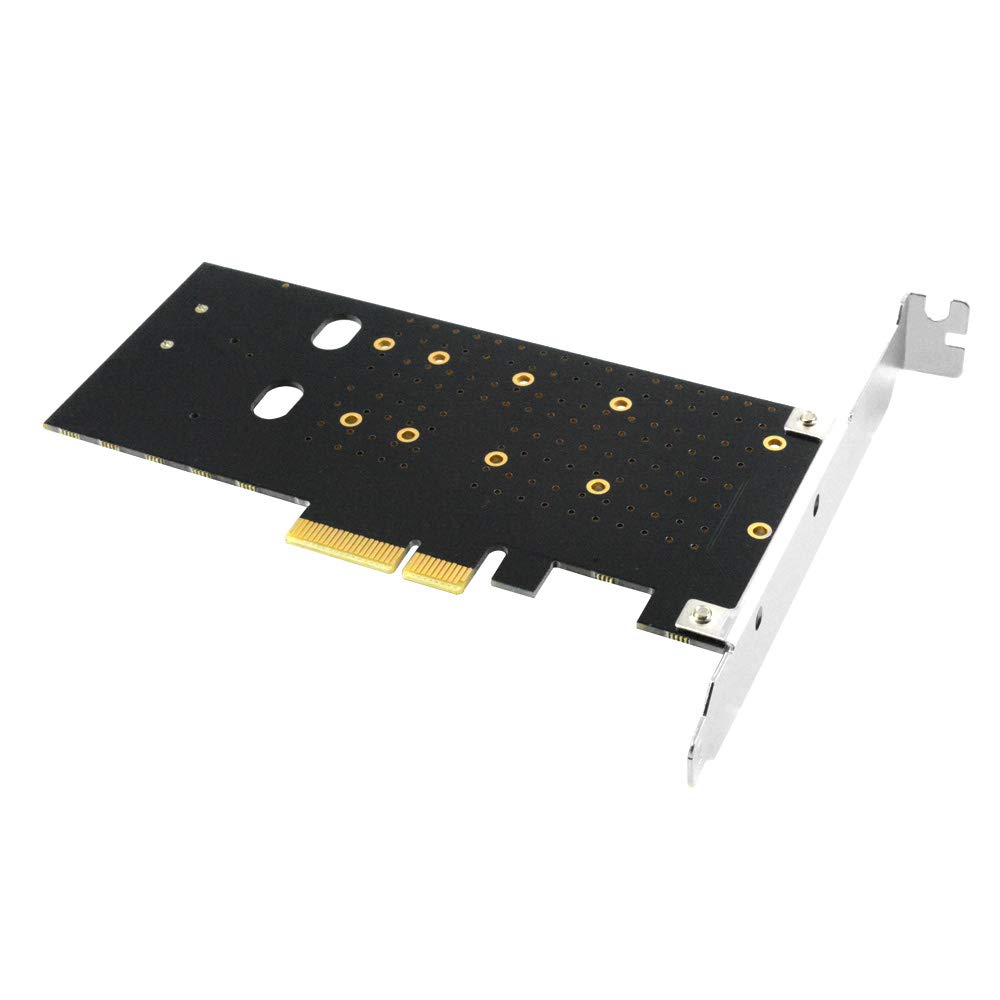 GODSHARK Dual M.2 PCIe Adapter, M.2 NVME SSD (M Key) or M.2 SATA SSD (B Key) 22110 2280 2260 2242 2230 to PCI-e 3.0 x4 Host Controller Expansion Card with Low Profile Bracket for PC Desktop