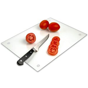 tempered glass cutting board – long lasting clear glass – scratch resistant, heat resistant, shatter resistant, dishwasher safe. (xxlarge 18x24")