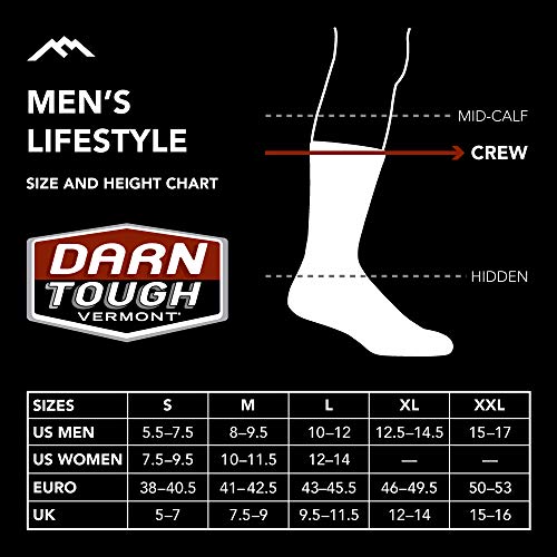 Darn Tough Men's Solid Crew Lightweight Sock (Style 6032) - Black, Large