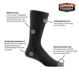 Darn Tough Men's Solid Crew Lightweight Sock (Style 6032) - Black, Large