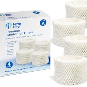 Fette Filter -Premium Humidifier Filters Compatible with Honeywell Humidifier Filter HAC-504, HAC-504AW & Honeywell Filter A & Cool Mist Humidifiers (QTY 4)