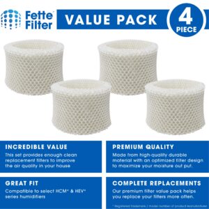 Fette Filter -Premium Humidifier Filters Compatible with Honeywell Humidifier Filter HAC-504, HAC-504AW & Honeywell Filter A & Cool Mist Humidifiers (QTY 4)