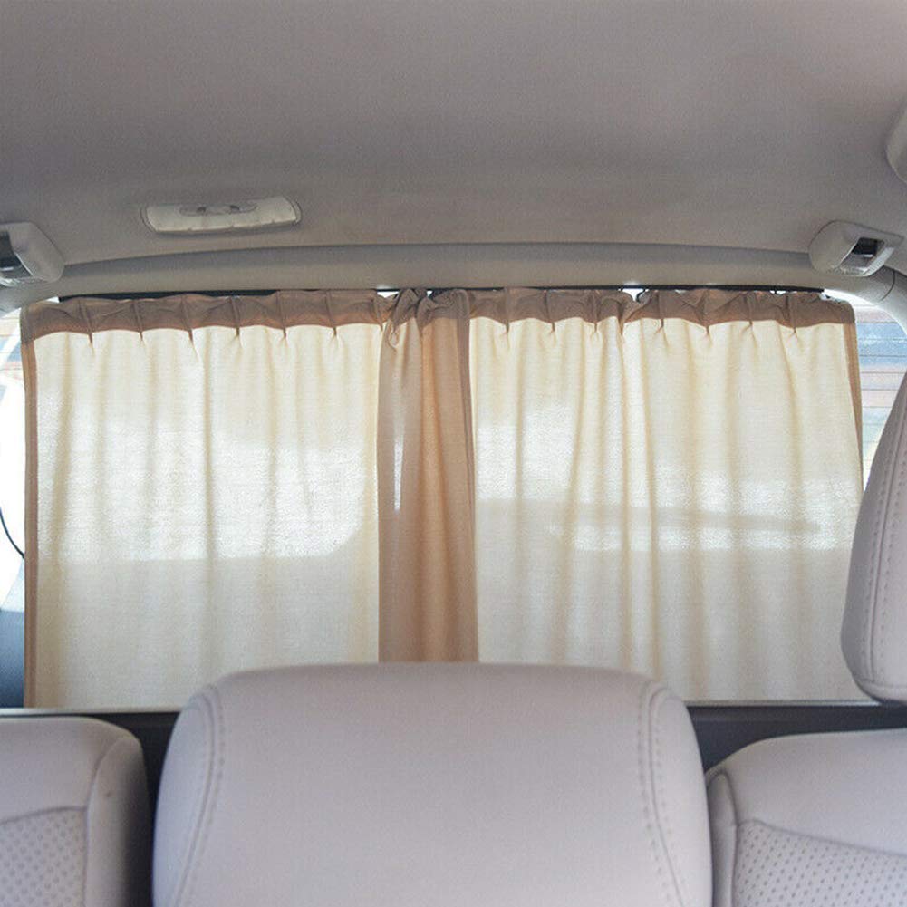 MASO Car Window Sunshades Rear Windshield Visor Blinds Baby Sun Protection Shield - Anti-UV - 50 * 55CM - Beige Cloth