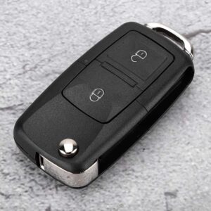 Aramox Key Fob Case, Flip 2 Button Remote Key Fob Case Shell Cover for Golf Toledo for Skoda Alhambra