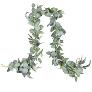 dearhouse 6.2 feet eucalyptus garland artificial silk eucalyptus leaves vines handmade garland greenery wedding home backdrop arch wall decor