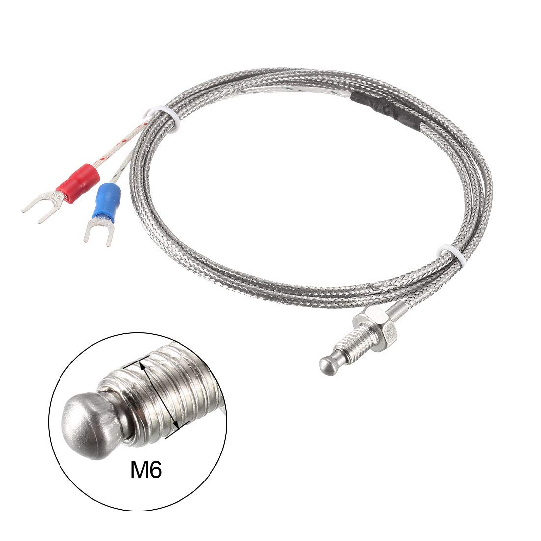 uxcell K-Type Thermocouple Temperature Sensors M6 Thread Probe with 1M/3.3Ft Wire 3pcs