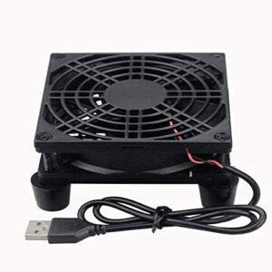 gdstime quiet 80mm fan, router cooler fan, 80mm x 25mm dc 5v usb brushless cooling fan